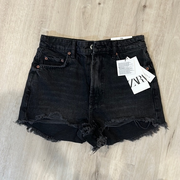 Zara | Shorts | Nwt Zara High Waist Short In Modern Black | Poshmark